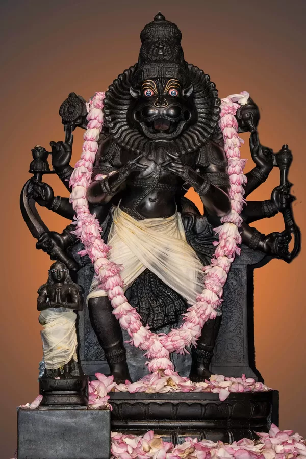 Sri Sri Narsimha Dev and Prahlad Maharaj Canvas Print | ISKCON Mayapur ...